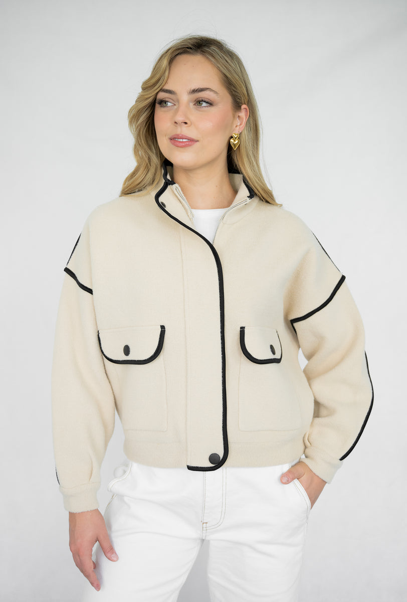 Aspen Jacket | Beige - Blk | Jacket – STELLINO